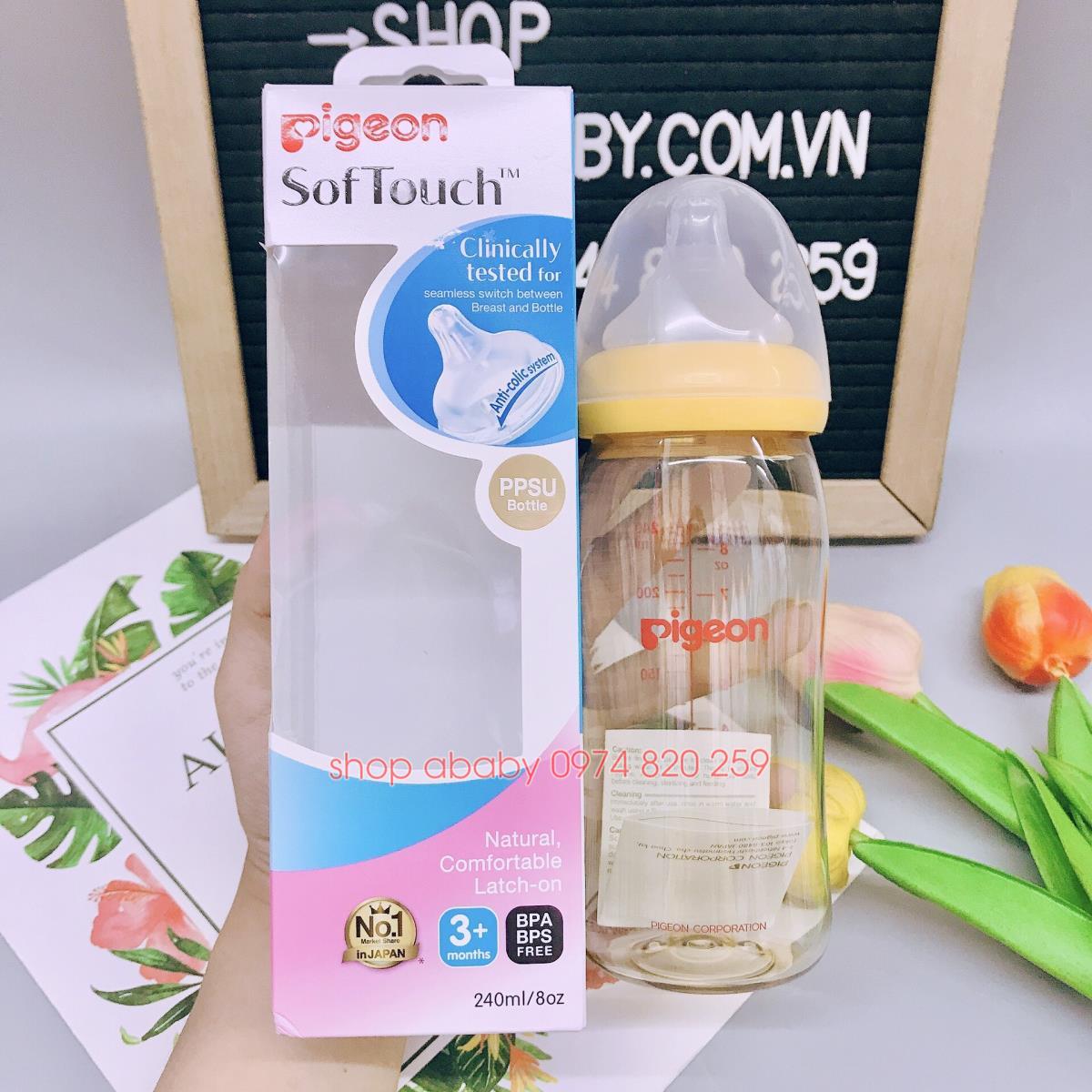 Bình sữa Pigeon PPSU Plus (240ml) | Bình sữa Pigeon