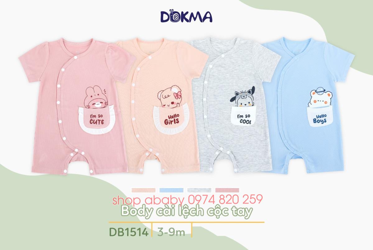 Body cộc tay cài lệch Dokma DB1514 | Quần áo xuân hè 2023