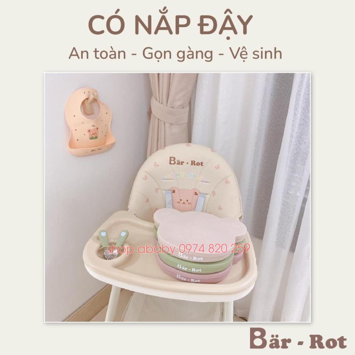 Khay gấu kèm nắp Bar - Rot | Bát, khay tập ăn