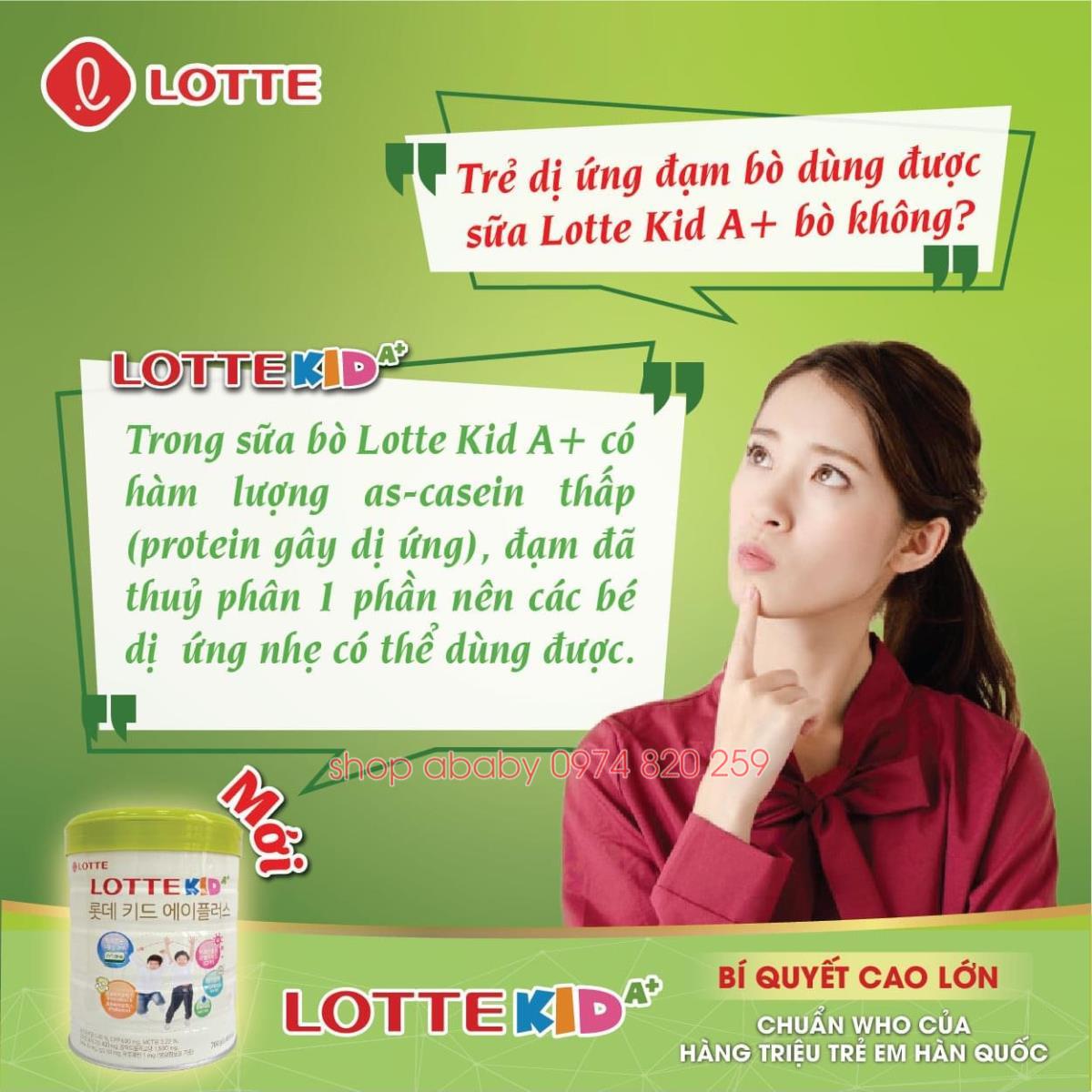 Sữa Lotte Kids A+ 760g (>1 tuổi) | Sữa cho bé