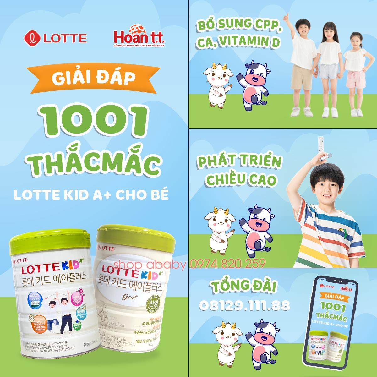 Sữa Lotte Kids A+ 760g (>1 tuổi) | Sữa cho bé