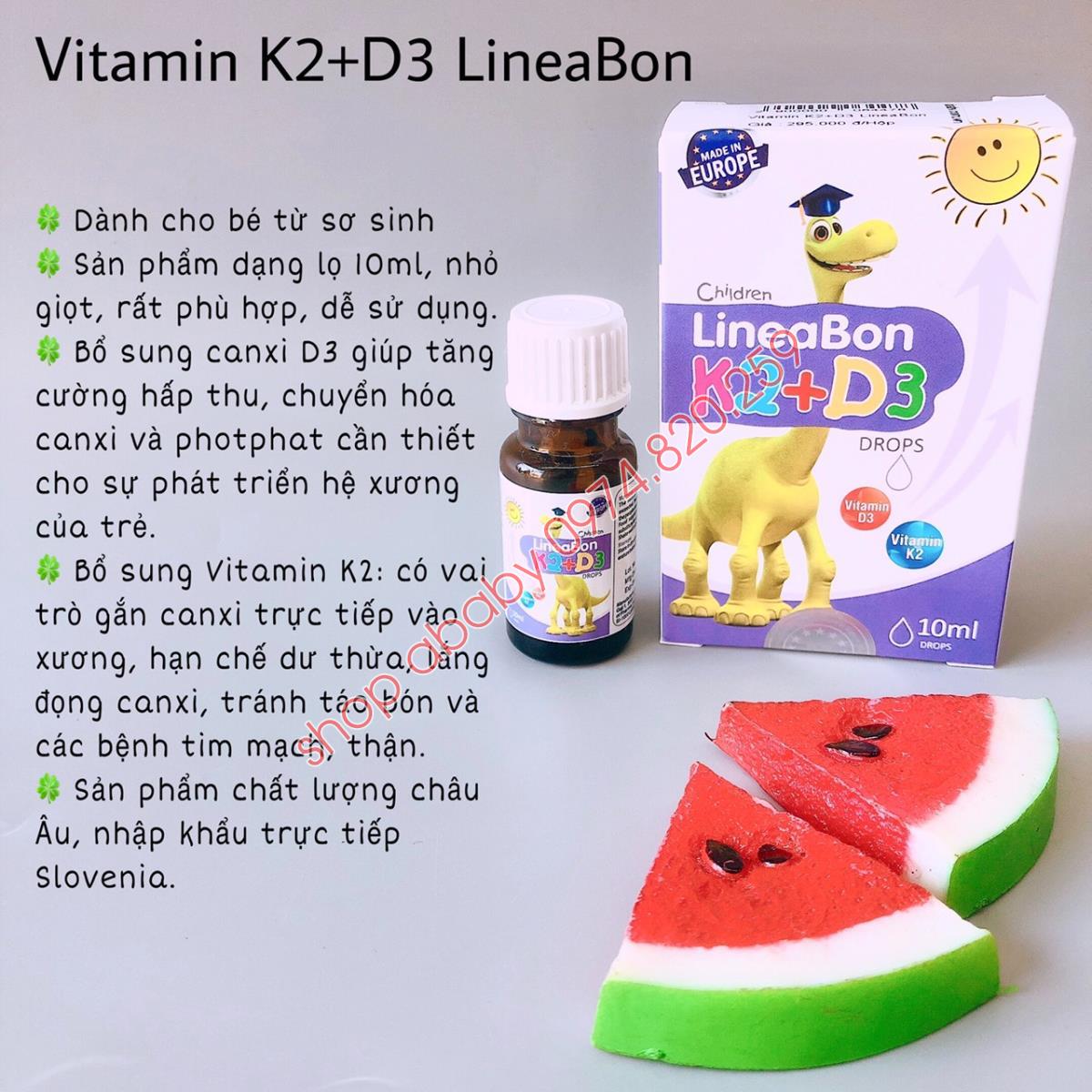 Vitamin K2+D3 LineaBon 10ml | Tủ thuốc gia đình